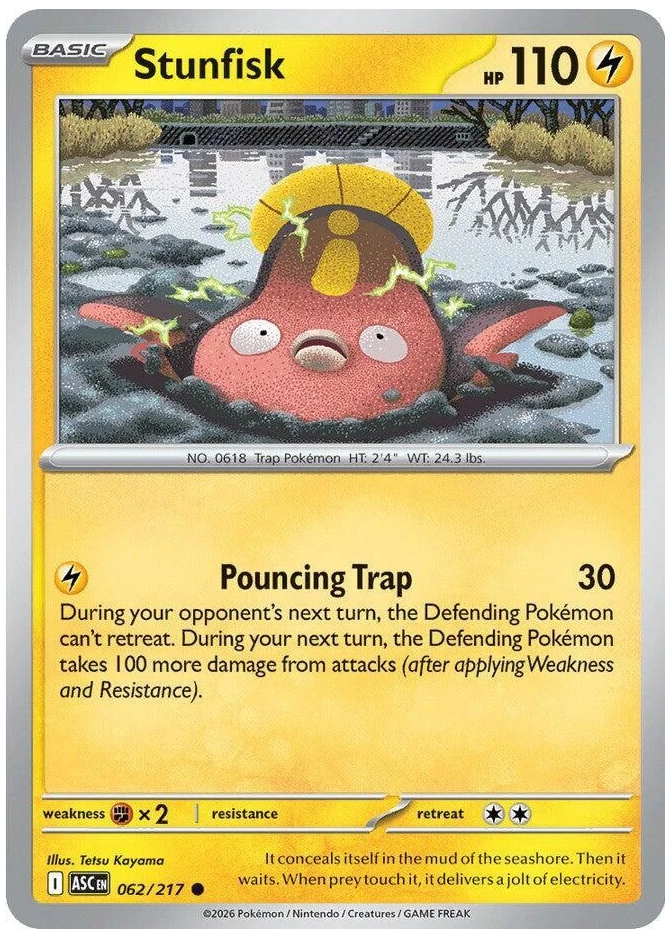 Stunfisk 2026 Mega Evolution: Ascended Heroes #62/217 Base Price Guide ...