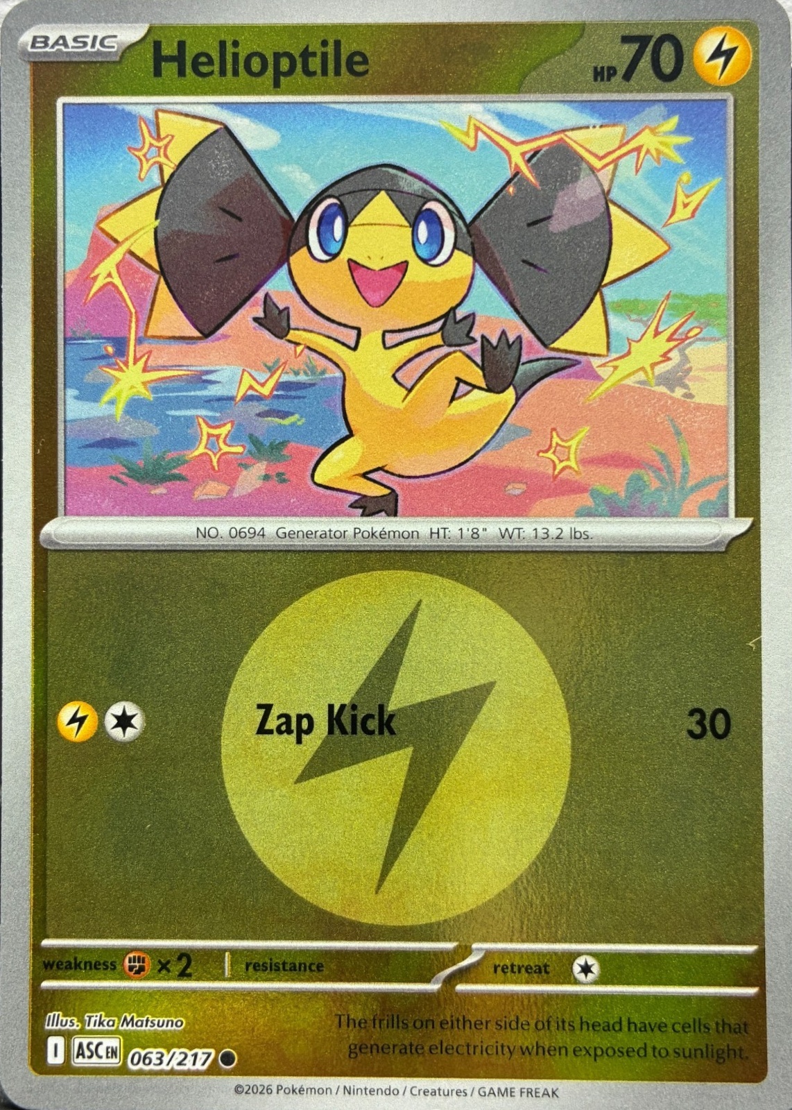 Helioptile 2026 Mega Evolution: Ascended Heroes #63/217 Base Price ...