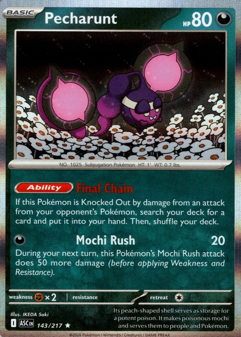 Pecharunt 2026 Mega Evolution: Ascended Heroes #143/217 Holo Price ...