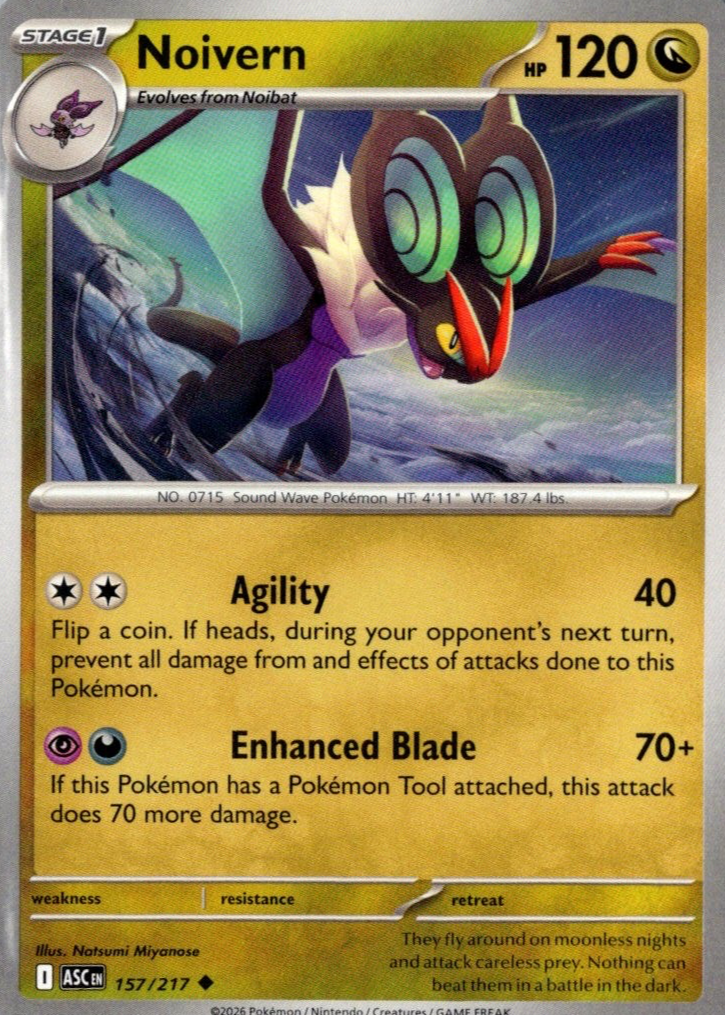 Noivern 2026 Mega Evolution: Ascended Heroes #157/217 Base Price Guide ...