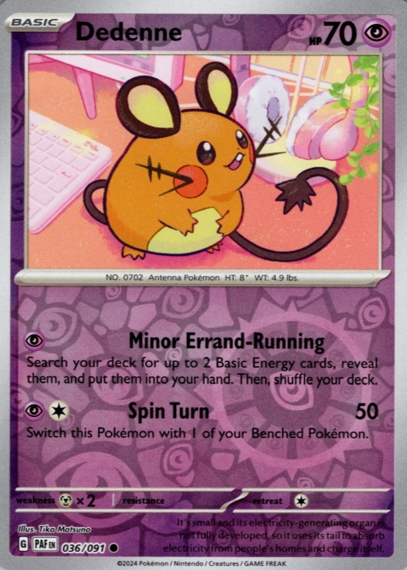 Dedenne 2024 Scarlet & Violet: Paldean Fates #036/091 Reverse Holo ...