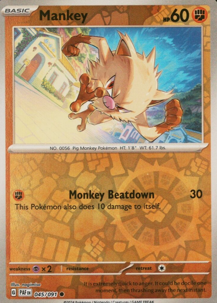 Mankey 2024 Paldean Fates #045/091 Reverse Holo Price Guide - Sports ...