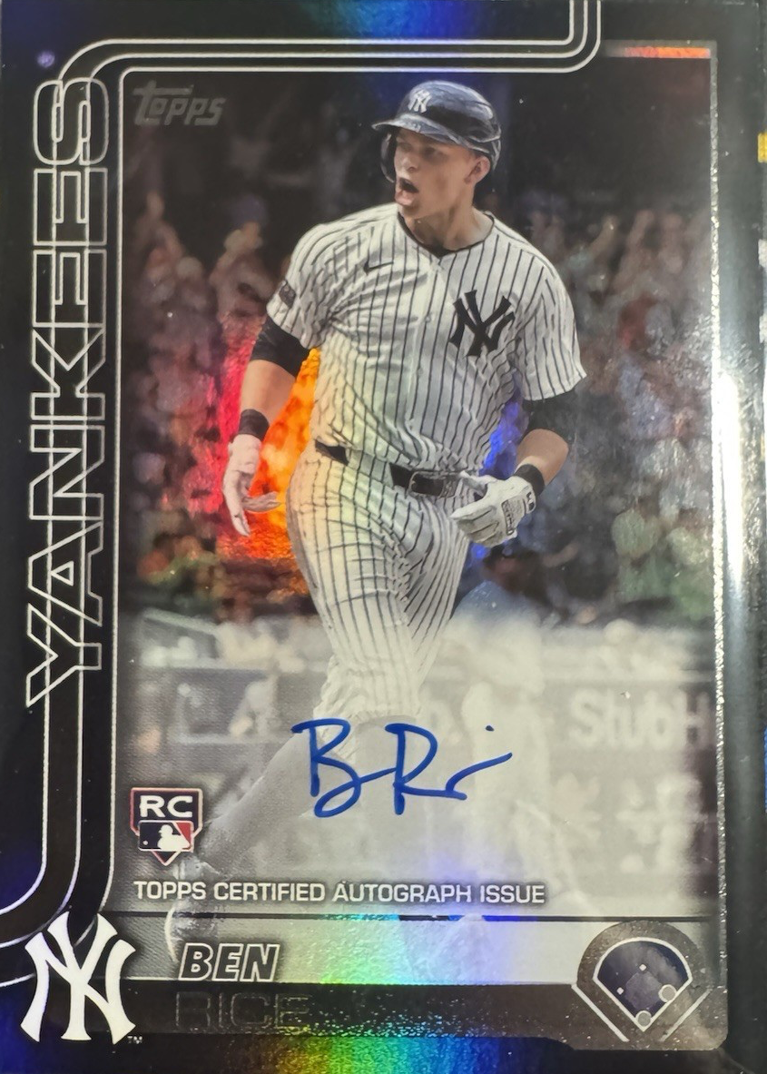 Ben Rice 2025 Topps #337 Flagship Real One Autographs - Black Foil /10 ...