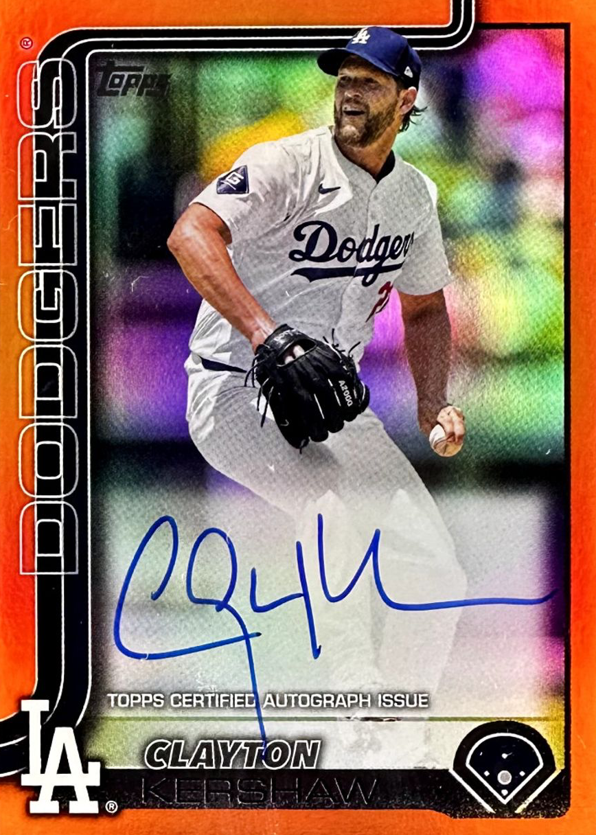 Clayton Kershaw 2025 Topps #146 Flagship Real One Autographs - Orange ...