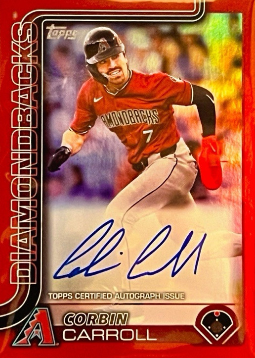Corbin Carroll 2025 Topps #78 Flagship Real One Autographs - Red Foil ...