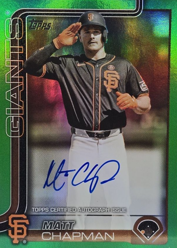 Matt Chapman 2025 Topps #221 Flagship Real One Autographs - Green Foil ...