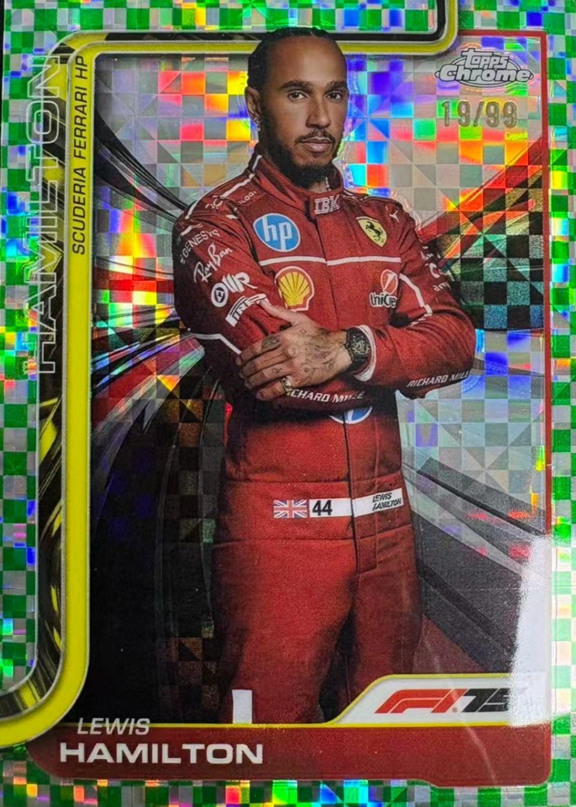 Lewis Hamilton 2025 Topps Chrome Formula 1 #4 Green Checker Flag ...