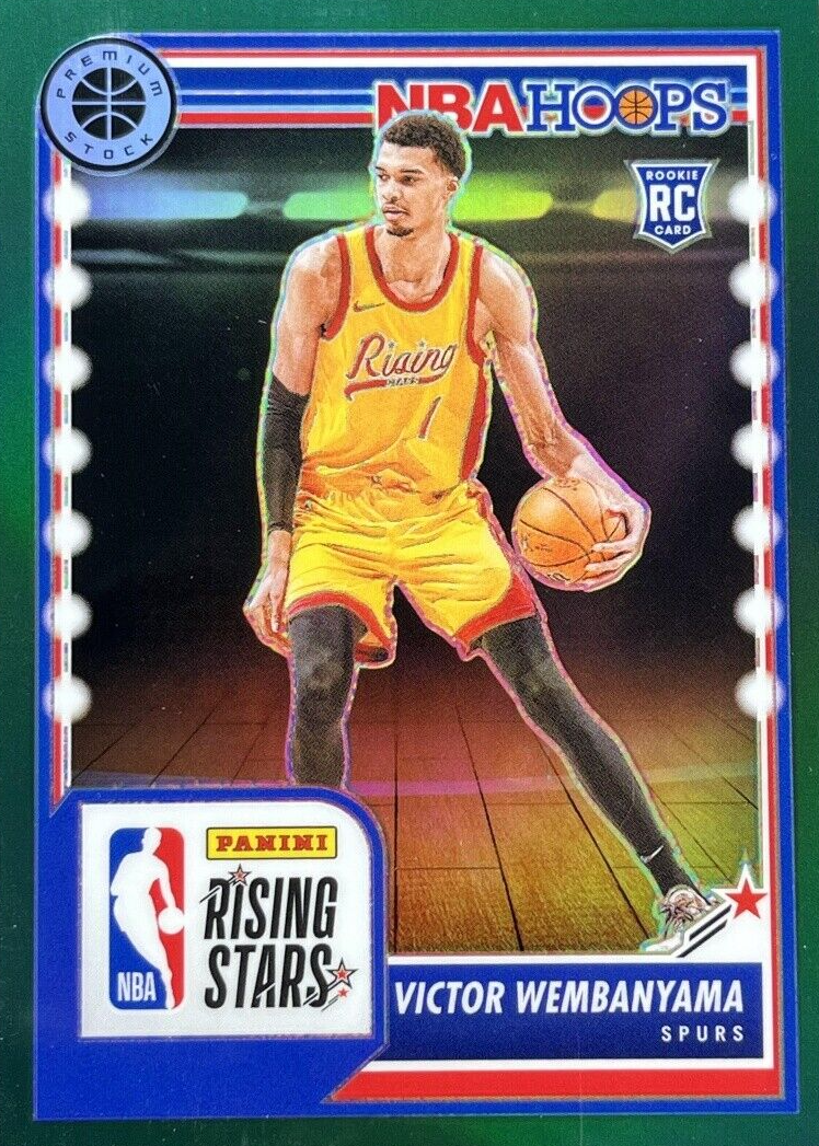 Victor Wembanyama 2023 Hoops Premium Stock #282 Rising Stars - Green ...