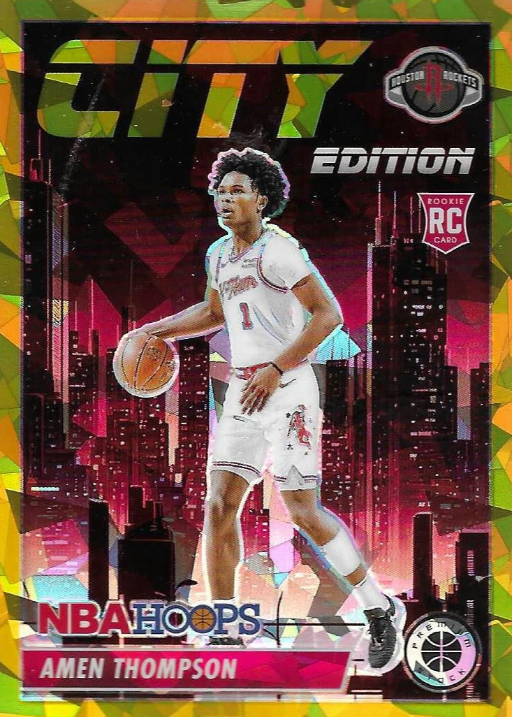 Amen Thompson 2023 Hoops Premium Stock #14 City Edition - Gold Ice /10 ...