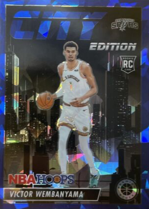 Victor Wembanyama 2023 Hoops Premium Stock #25 City Edition - Blue Ice ...