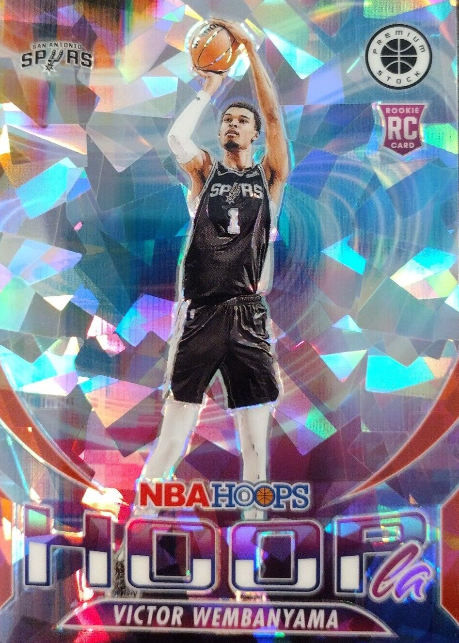 Victor Wembanyama 2023 Hoops Premium Stock #5 Hoopla - Red Ice /99 ...