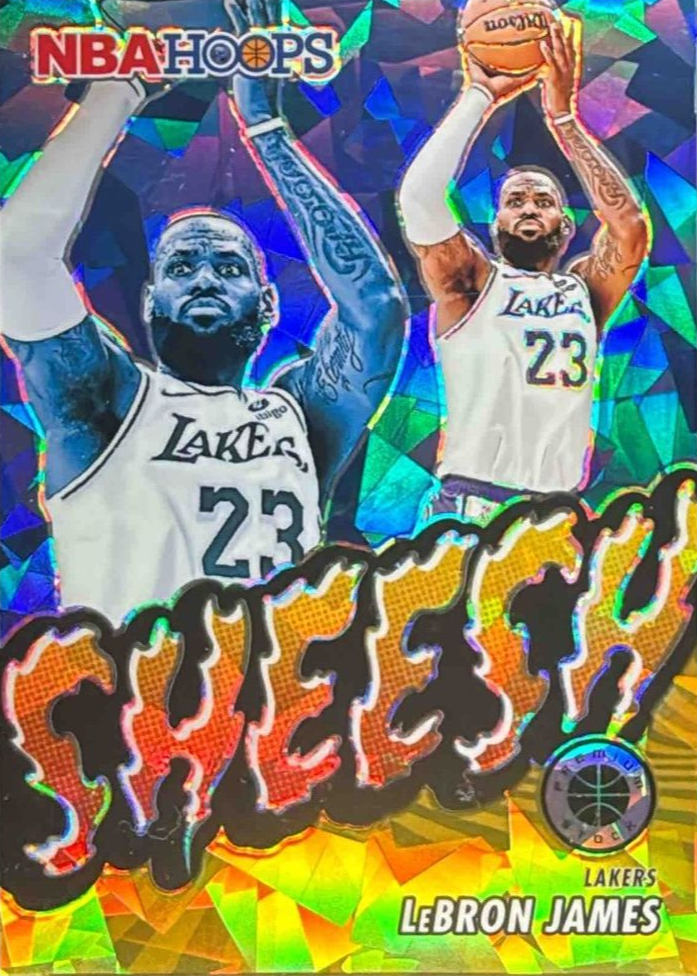LeBron James 2023 Hoops Premium Stock #17 Sheesh - Gold Ice /10 Price ...