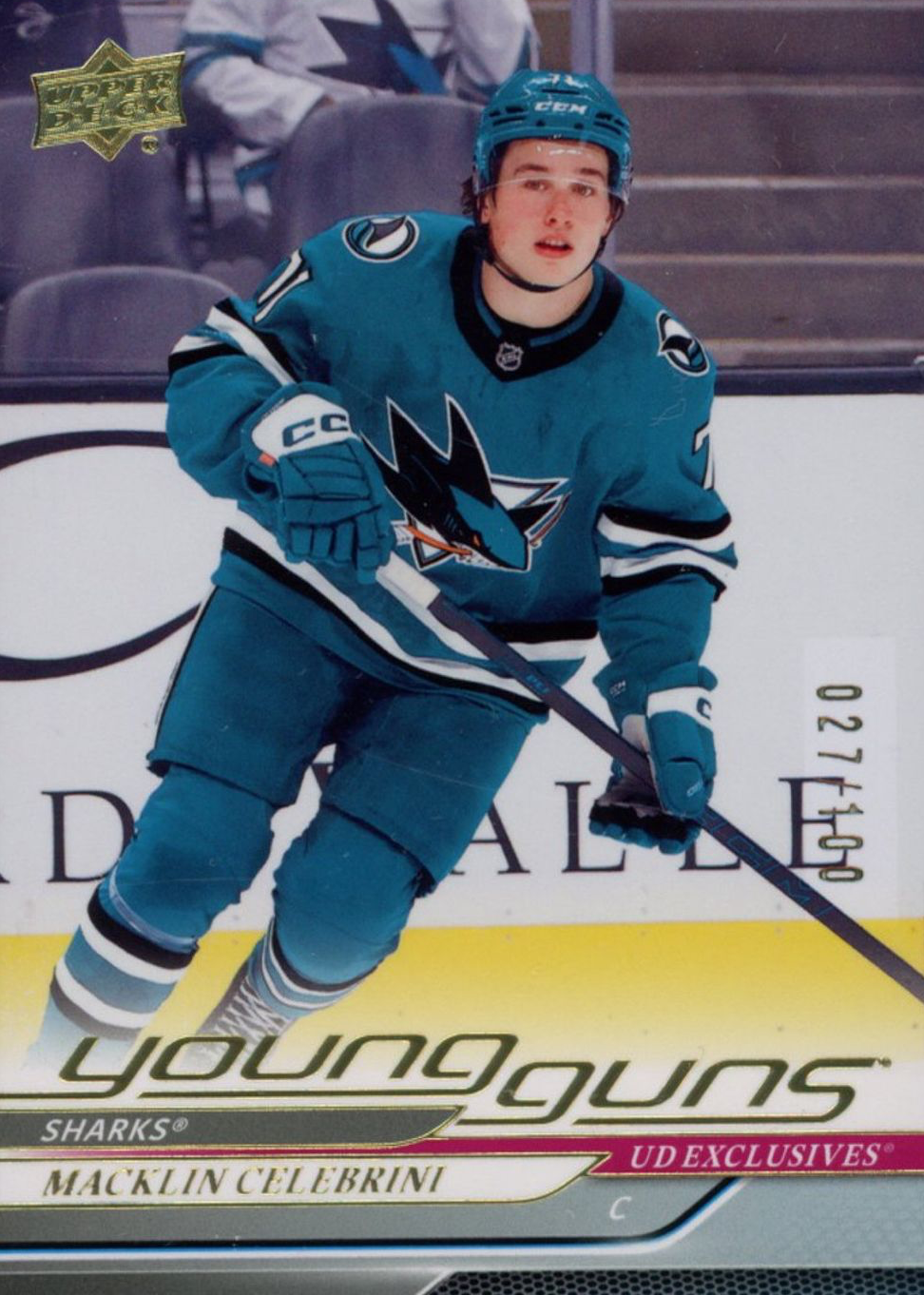 Macklin Celebrini 2024 Upper Deck #451 Young Guns - UD Exclusives /100 ...