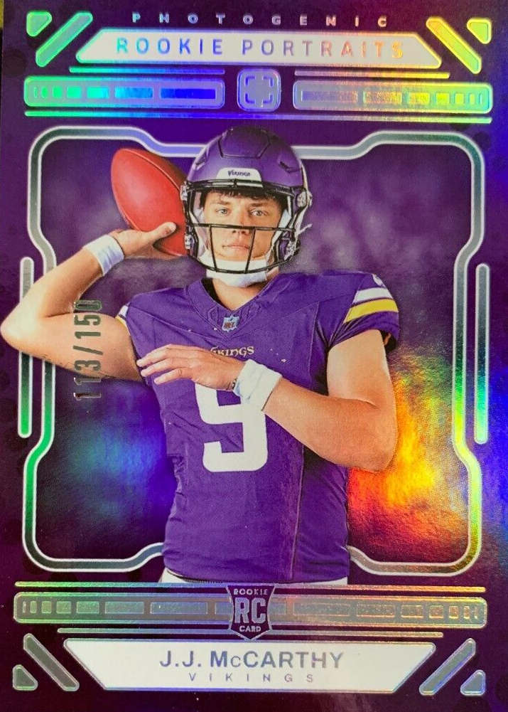 JJ McCarthy 2024 Photogenic #152 Rookie Portraits - Silver /150 Price ...