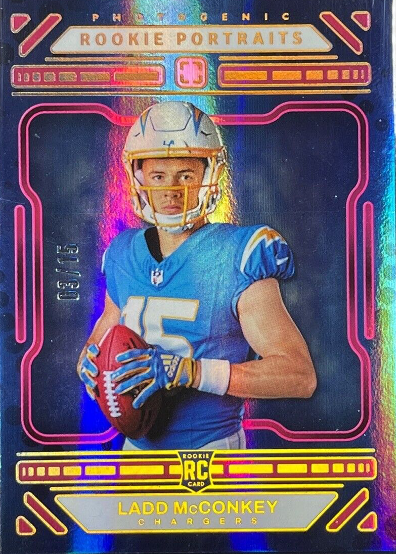 Ladd McConkey 2024 Photogenic #162 Rookie Portraits - Pink /15 Price ...