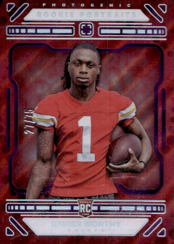 Xavier Worthy 2024 Photogenic #200 Rookie Portraits - Purple /75 Price ...