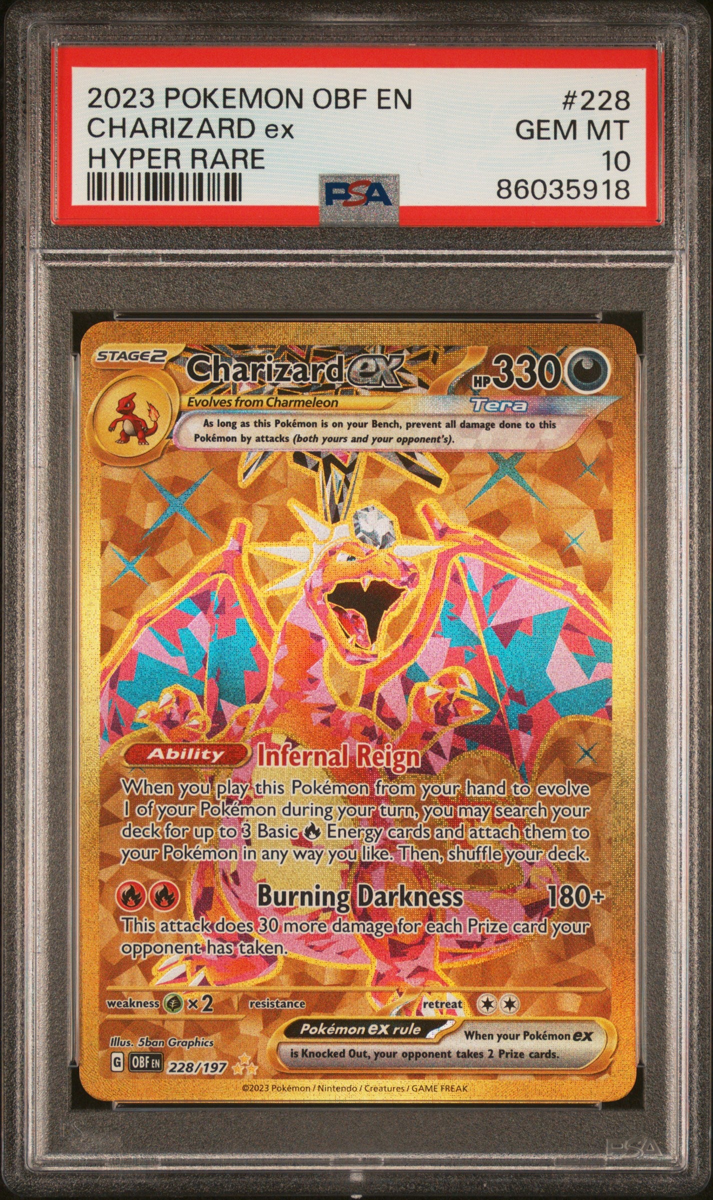 Charizard EX 2023 Scarlet & Violet: Obsidian Flames #228/197 Hyper Rare ...