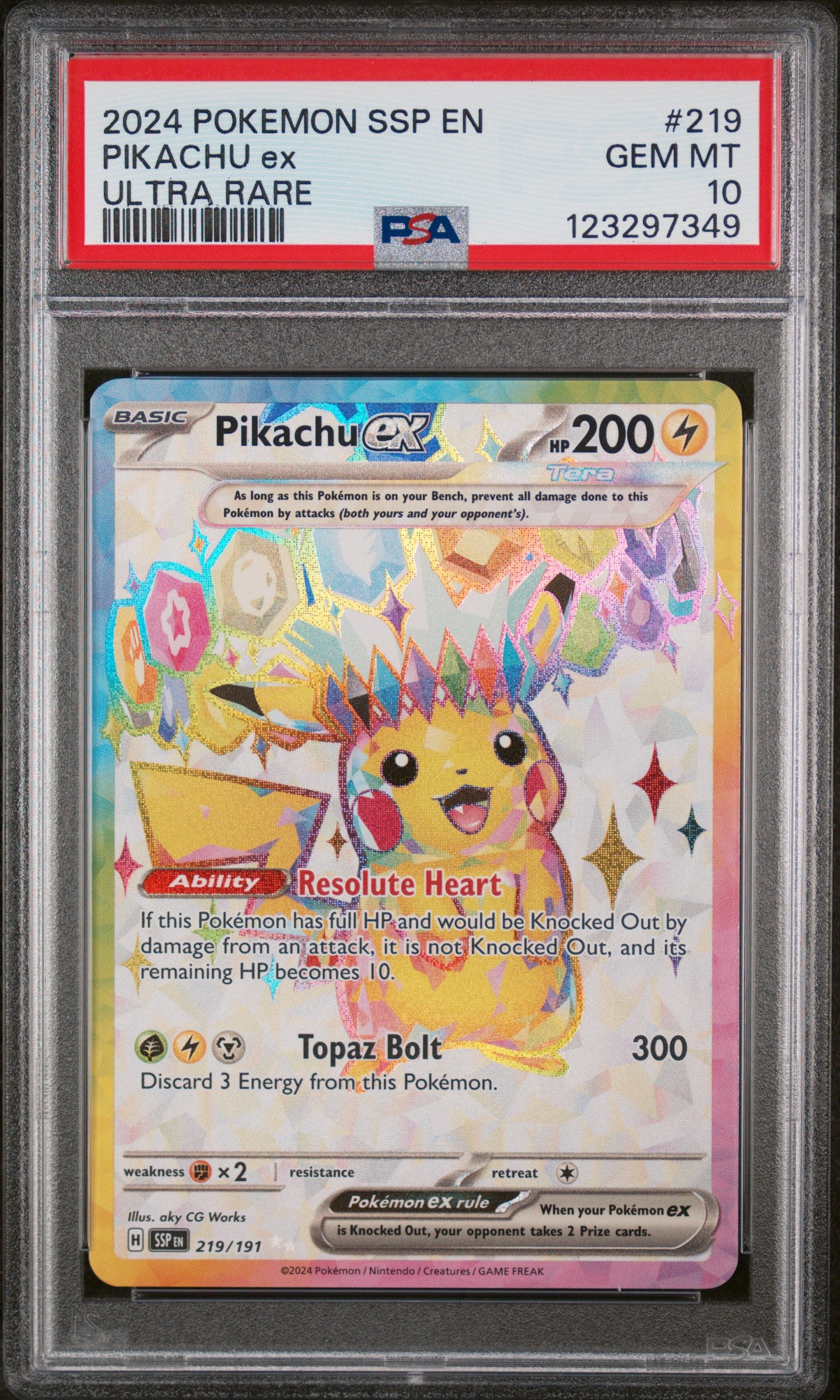 Pikachu ex 2024 Scarlet & Violet: Surging Sparks #219/191 Ultra Rare ...